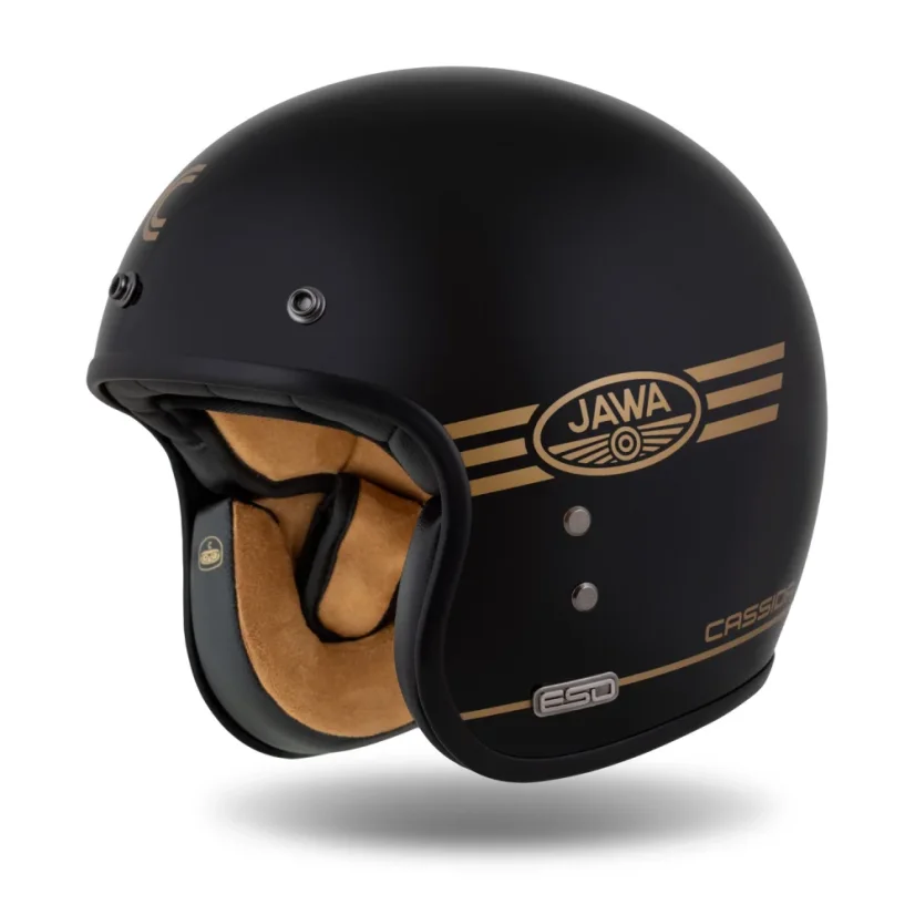 ESO JAWA PÉRÁK Helmet, CASSIDA (BLACK PEARL / GOLD) - Size: XL ...