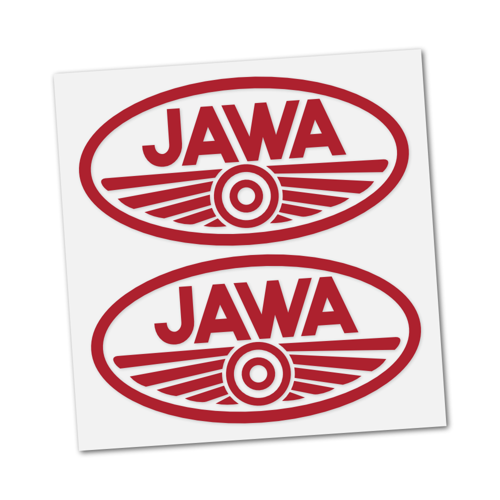Sticker JAWA (logo), RED (2pcs) :: JAWAPARTS.COM