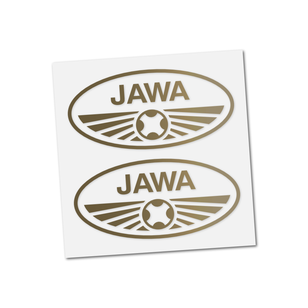 Sticker of fuel tank JAWA (550-555), GOLD (2pcs) :: JAWAPARTS.COM