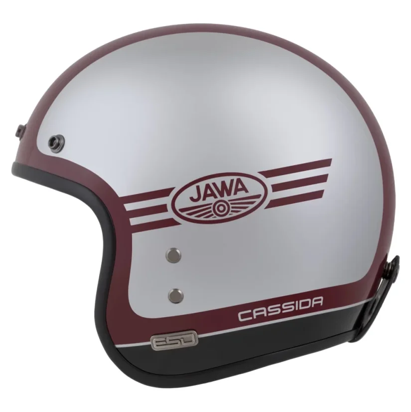 ESO JAWA PANEL Helmet, CASSIDA (RED / SILVER / BLACK) - Size: S ...